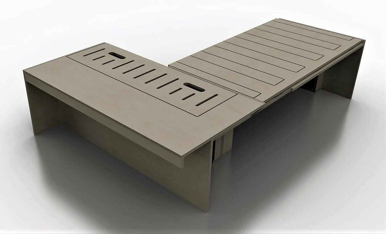 L Shape Seat Campervan Bed Pull Out Bench 6'x4' Plywood BED056/57 ...