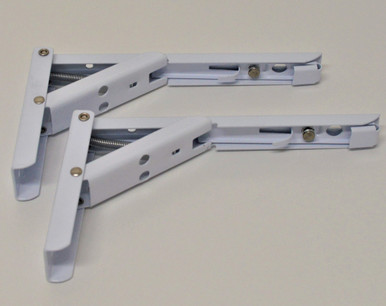 Folding Table Hinge Brackets White Pair - Camit Design