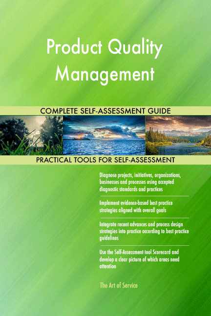 Product Quality Management Toolkit