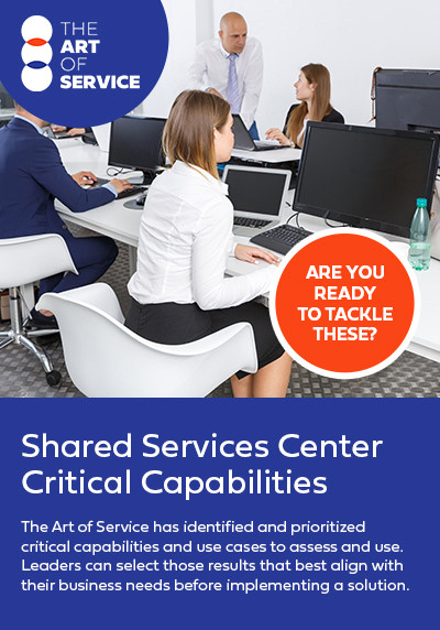 Shared Services Center Critical Capabilities