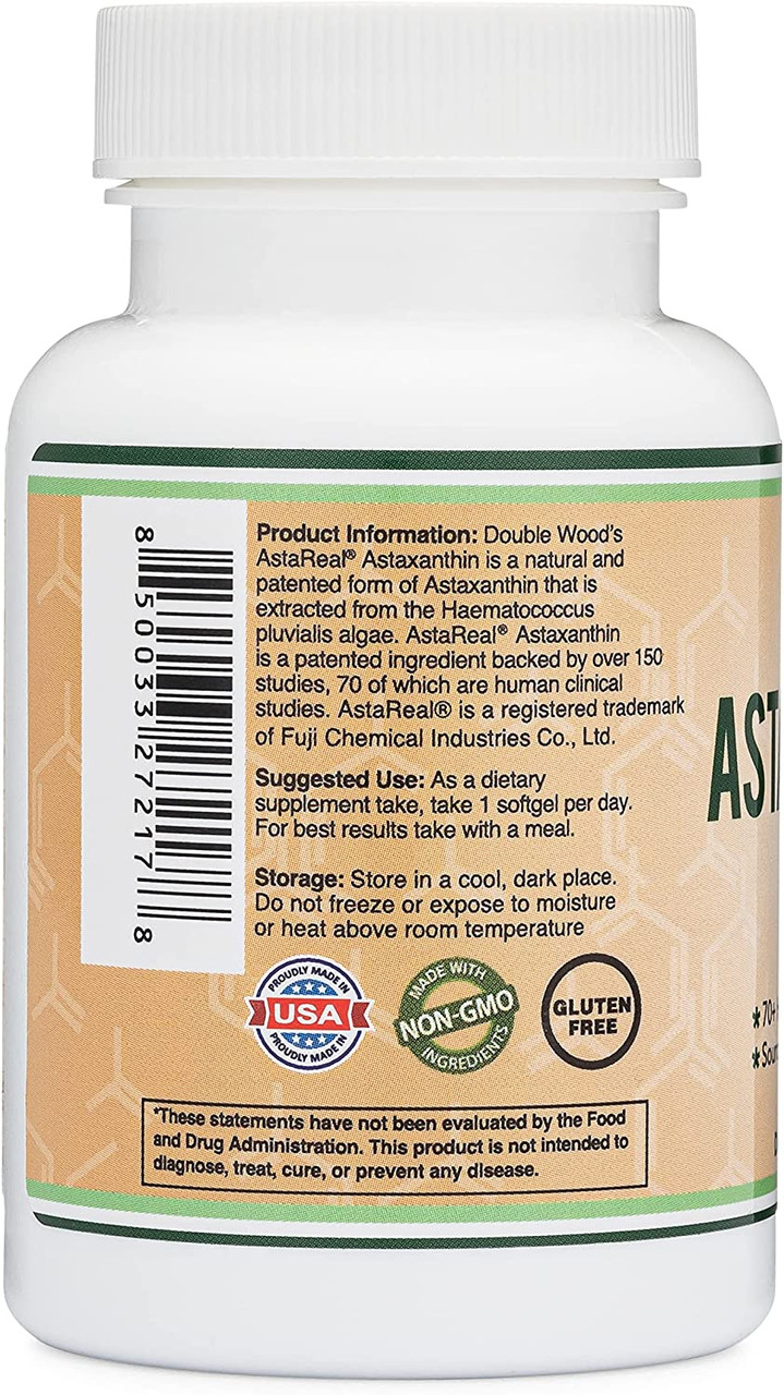 Astaxanthin 12mg Max Strength AstaReal Natural Patented Astaxanthin ...
