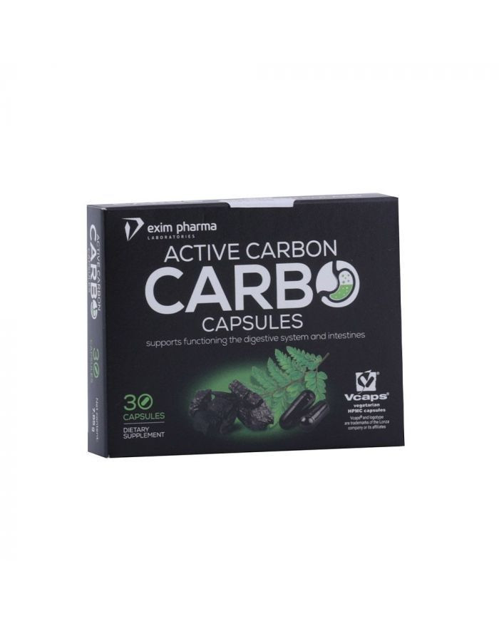 Exim Pharma Carbo Active Carbon 150mg Capsules 30s