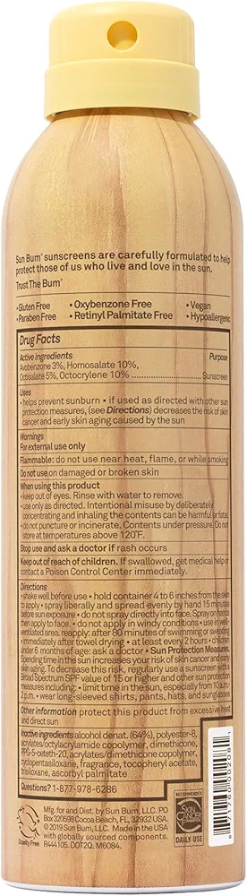 Sun Bum Original SPF 70 sunscreen body spray 6 oz