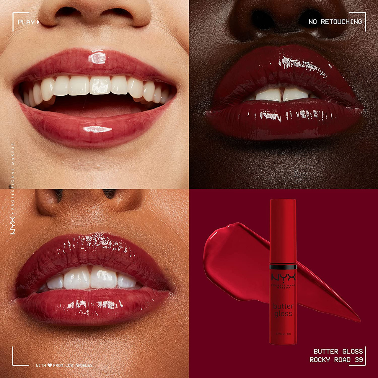 NYX PROFESSIONAL MAKEUP Butter Gloss, Non-Sticky Lip Gloss - Rocky Road ...