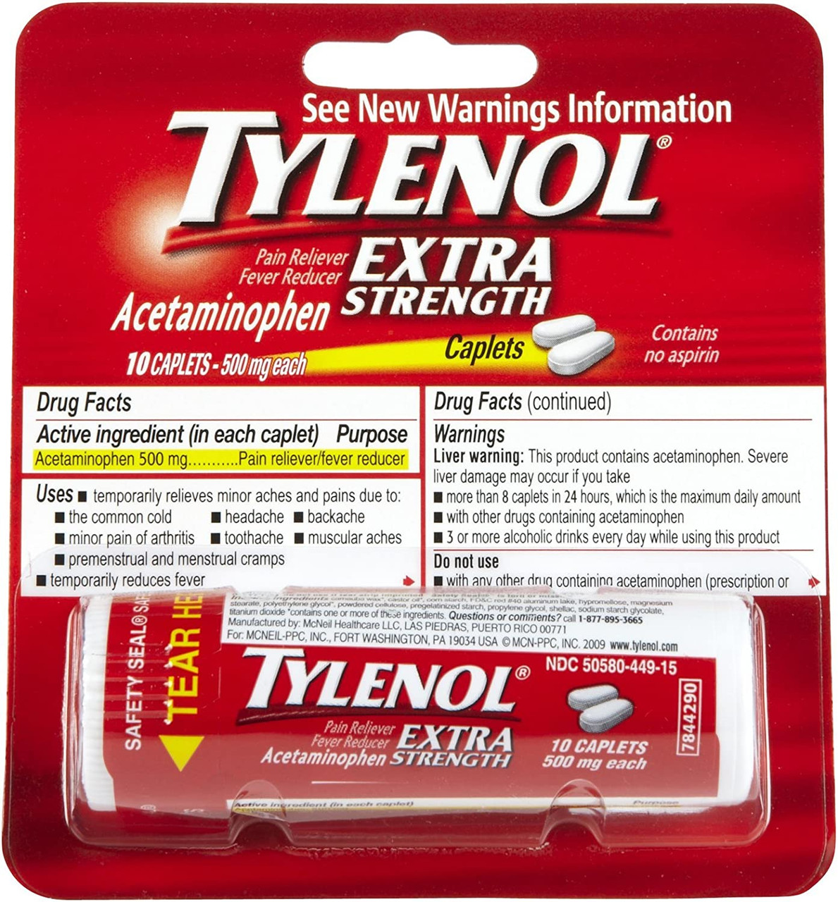 tylenol extra strength warnings