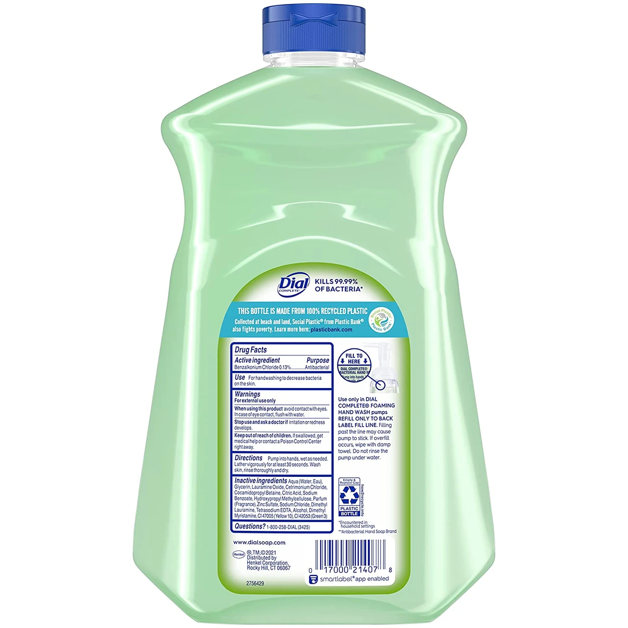 Dial Complete Antibacterial Foaming Hand Soap Refill, Fresh Pear, 52 fl oz
