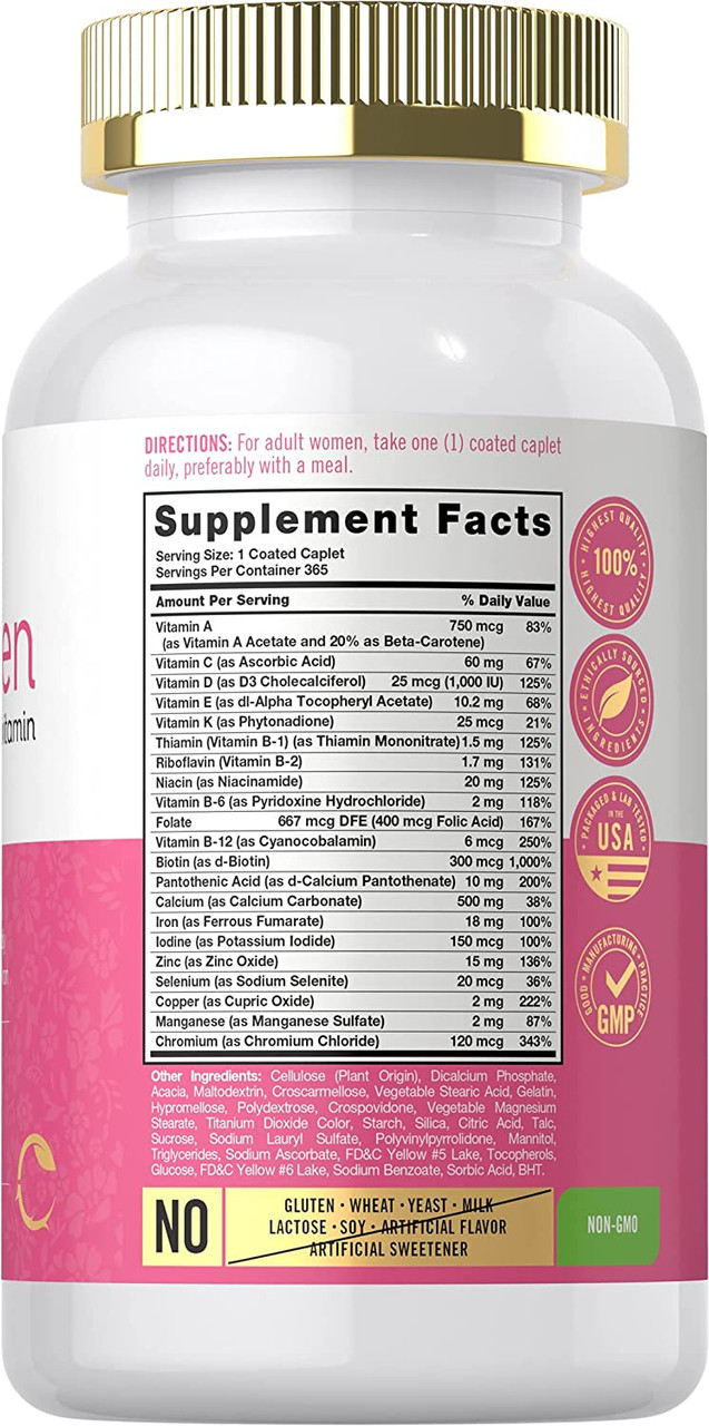 Women s Multivitamin | 365 Caplets | Vitamin and Mineral Supplement ...
