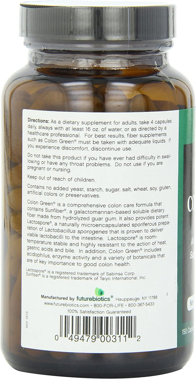 Futurebiotics Colon Green Capsules, 150-Count