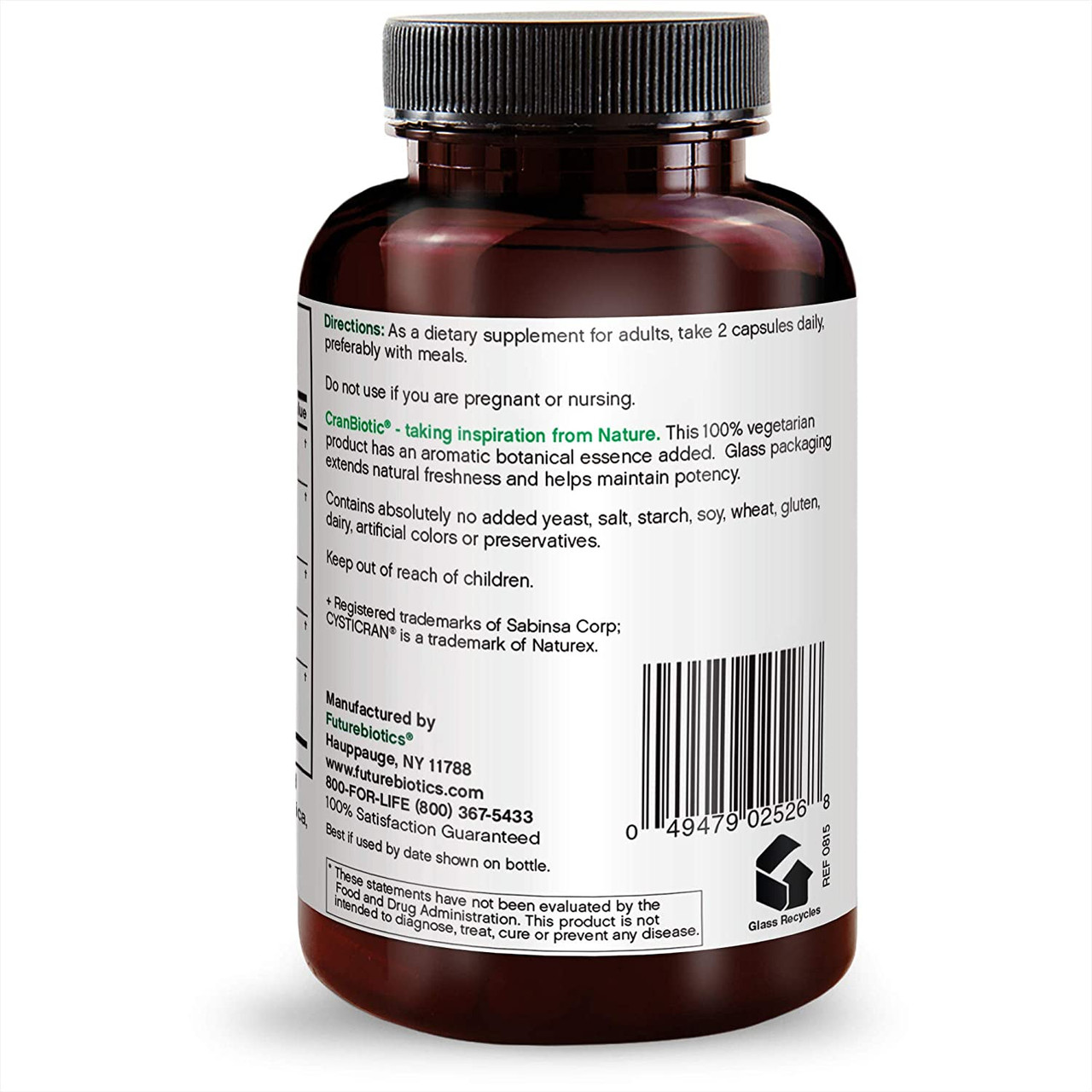 Futurebiotics CranBiotic No-Sugar Cranberry + Probiotic, 60 Vegetarian ...