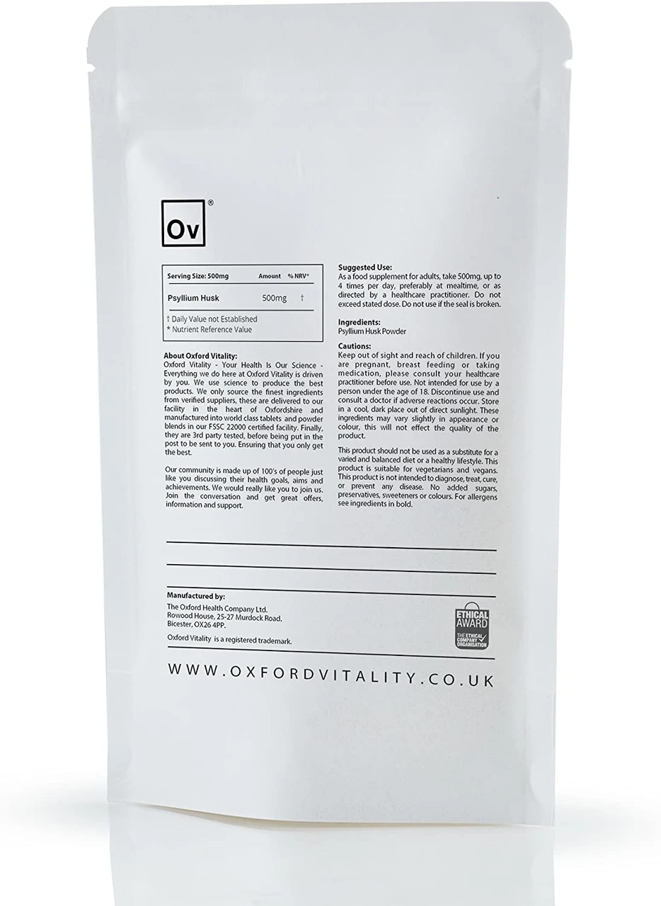 Psyllium Husk Powder | Dieting & Digestive Health Supplement | Oxford ...
