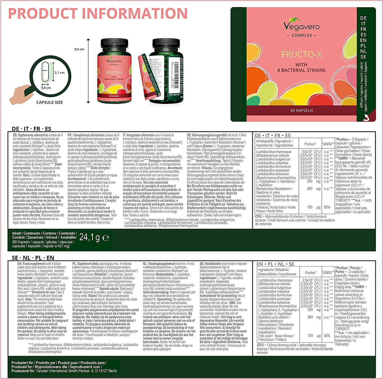 Fructo-X Vegavero® | Fructose Malabsorption Support | with Lactic Acid ...