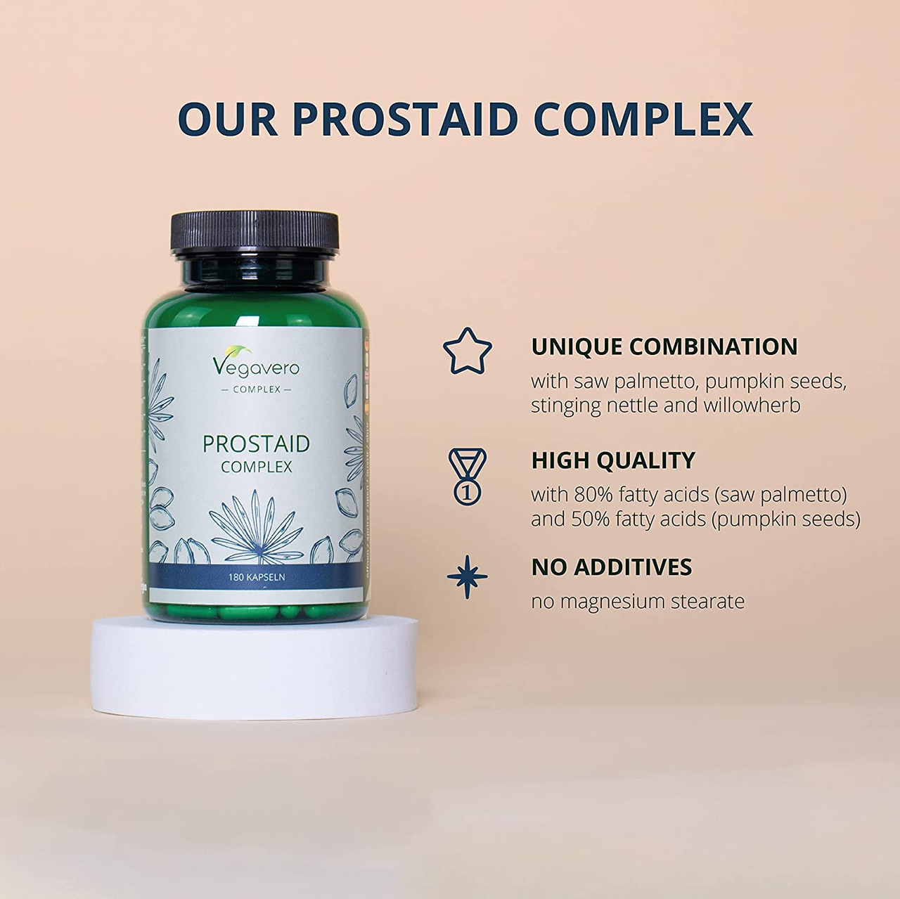 Prostate Supplement Vegavero® | Natural Support | 180 Capsules | Saw ...