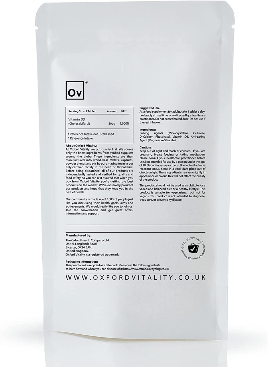 Vitamin D3 2000iu Tablets | Immune Health, Muscles, Bones and Teeth ...