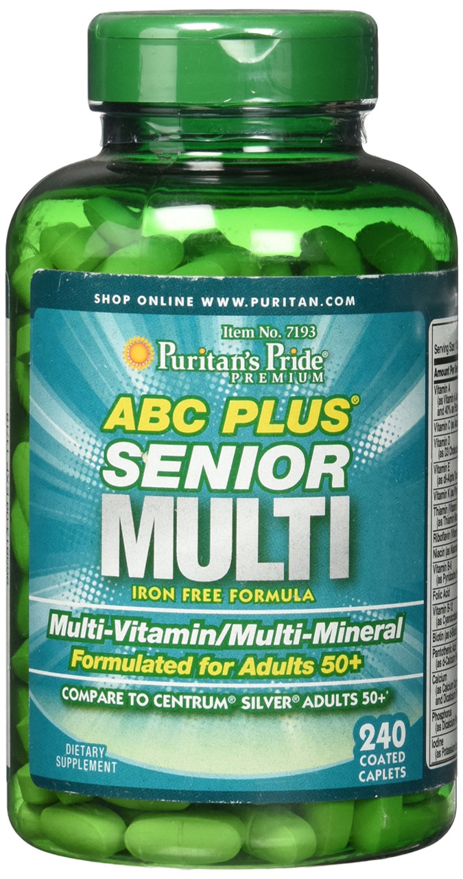 Puritans Pride Abc Plus Senior Multivitamin Multi-mineral Formula ...