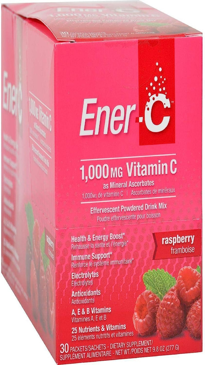 Ener-C 1,000 Mg Vitamin C Effervescent Drink Mix (raspberry), 30 Count