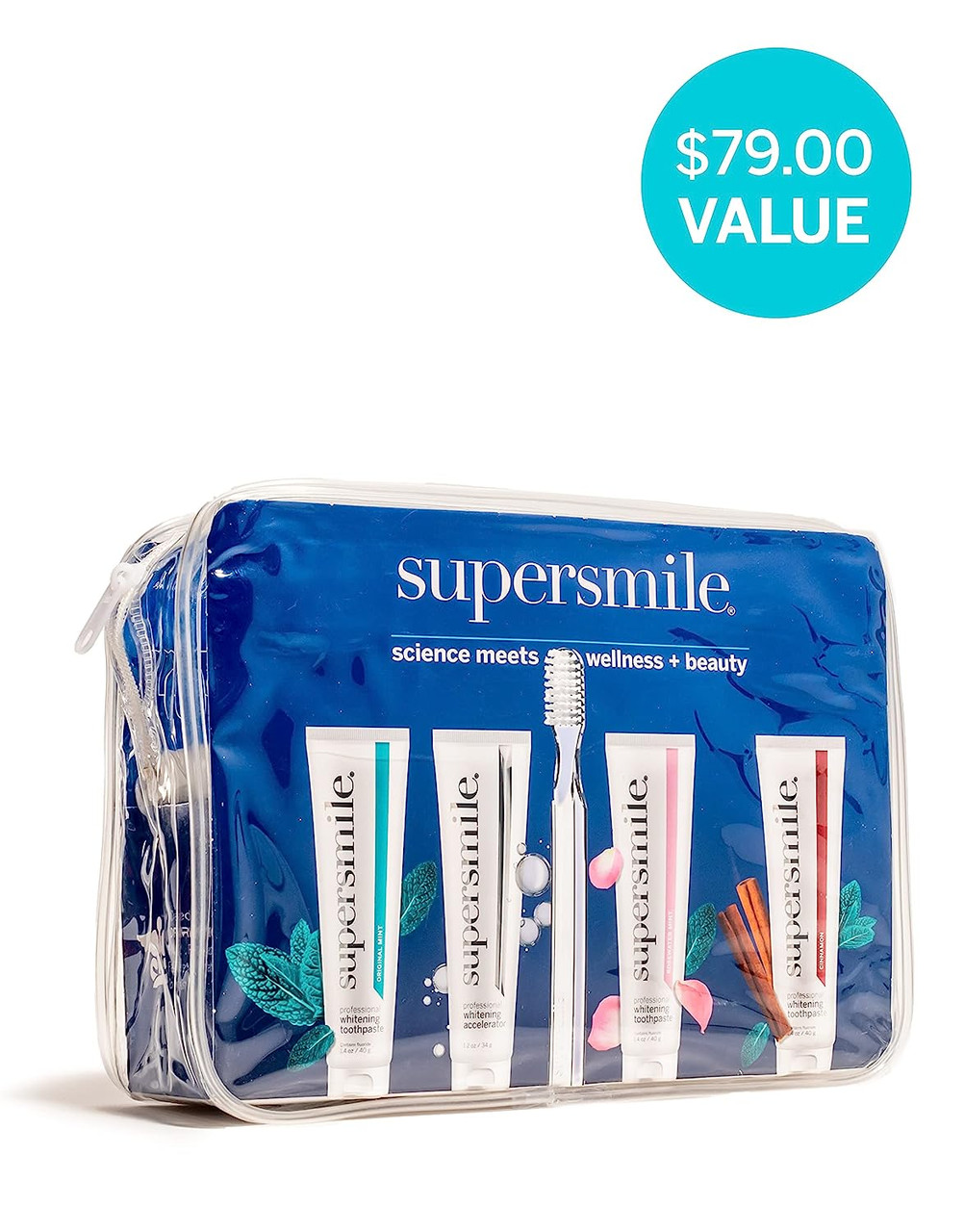 Supersmile Professional 4-Piece Flavor Sampler Kit w/ Whitening Toothpaste, Accelerator & Toothbrush