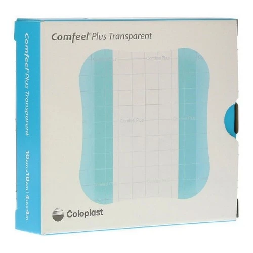 Hydrocolloid Dressing Comfeel Plus Transparent 4 X 4 Inch Square ...
