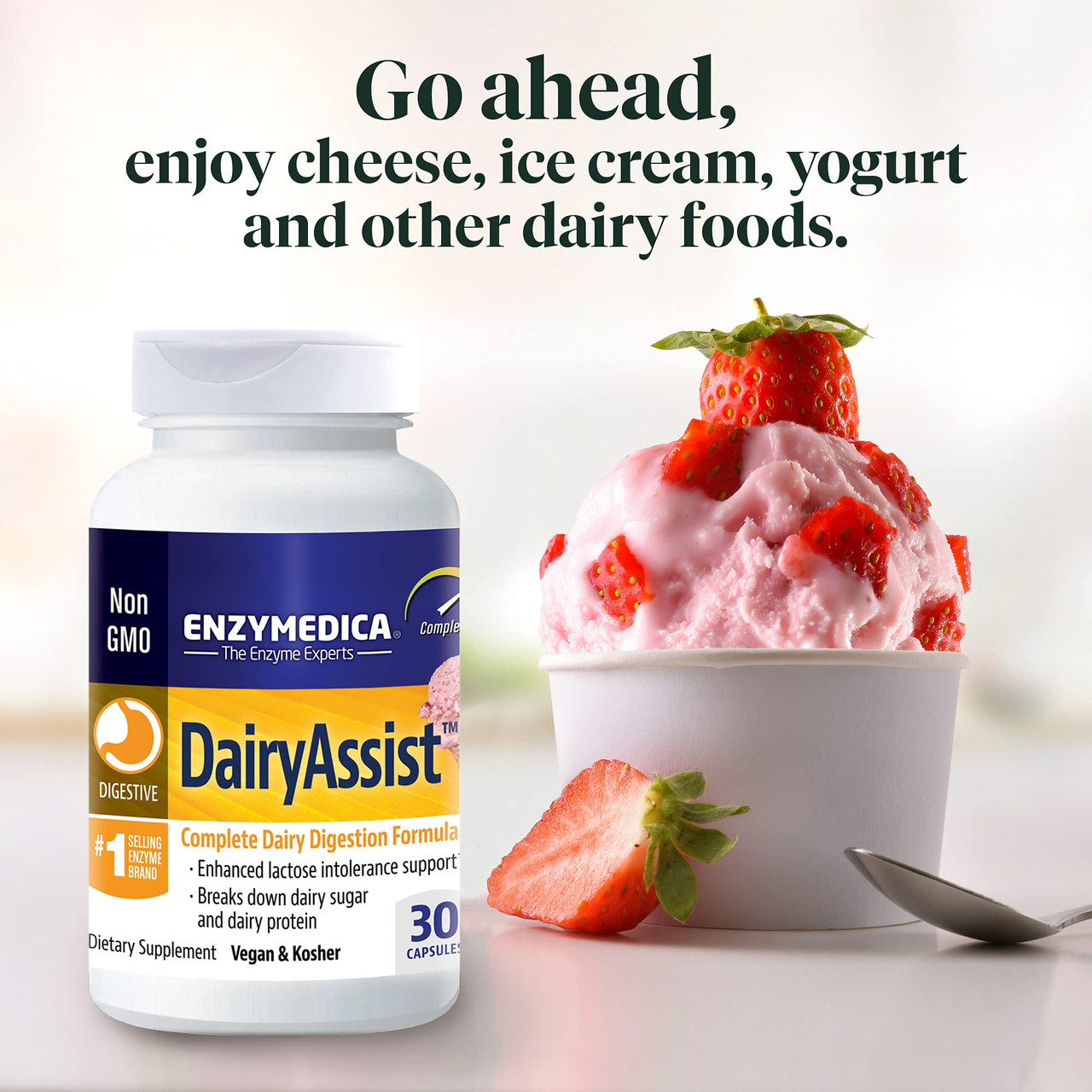 Enzymedica, Dairyassist, Enzyme Support For Digestive Relief From ...