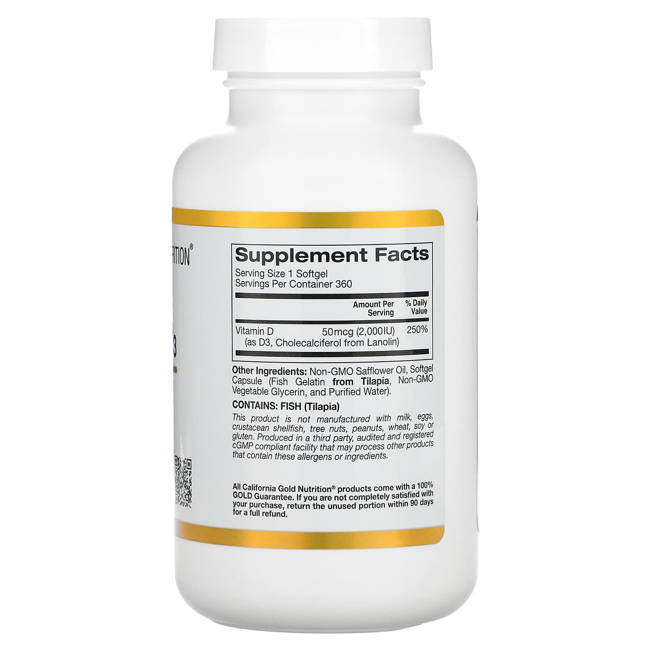 California Gold Nutrition Vitamin D3, 50 Mcg (2,000 Iu), 360 Fish ...