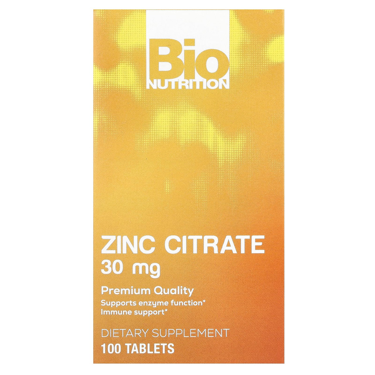 Bio Nutrition Zinc Citrate, 30 Mg, 100 Tablets