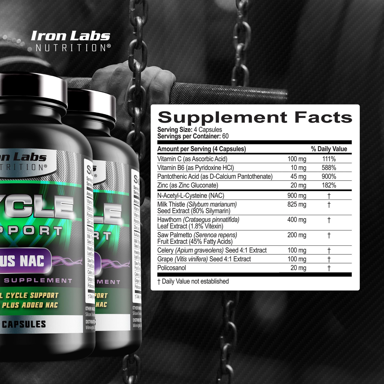 Iron Labs Nutrition Cycle Support Plus Nac (N-Acetyl-L-Cysteine) - On ...