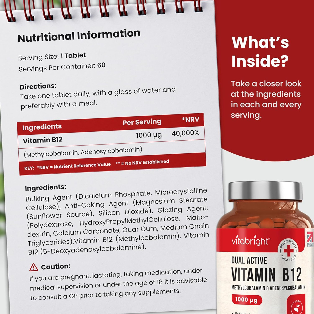 Vitamin B12 Tablets High Strength 1000Mcg Methylcobalamin And ...