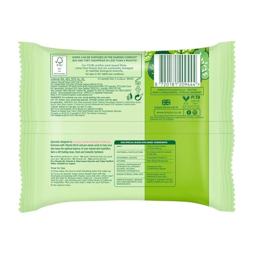 Simple Kind To Skin 25 Cleansing Facial Wipes (3 Pack)