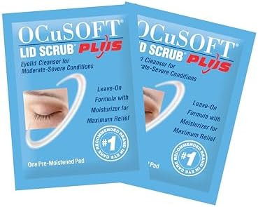 Ocusoft Lid Scrub Plus 35 - Pre-Moistened Leave-On Eyelid Wipes For ...