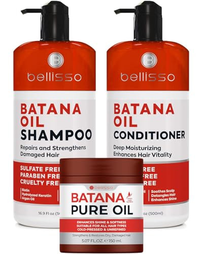Bellisso Batana Oil Shampoo And Conditioner Set And Batana Oil Deep ...