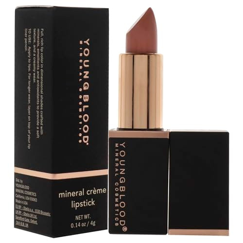 Youngblood Mineral Creme Lipstick - Blushin Nude For Women 0.14 Oz Lipstick