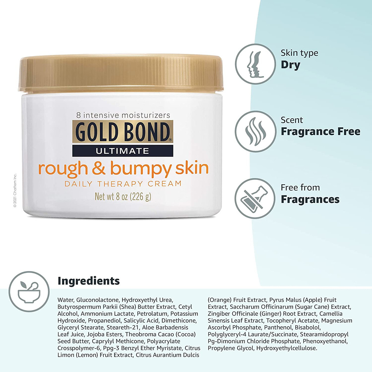 AHA BHA Body Cream Gold Bond Rough & Bumpy Skin Cream - 8 Oz With AHA ...