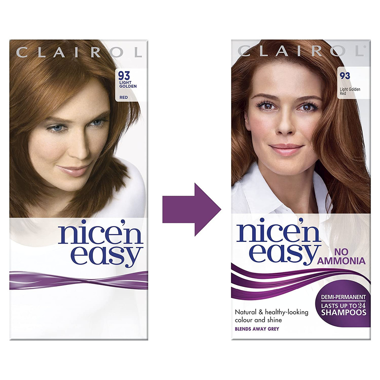Clairol Nice'n Easy Semi-Permanent Hair Dye No Ammonia 93 Light Golden Red