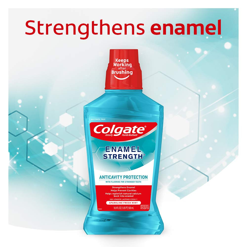 Colgate Enamel Health Anticavity Fluoride Mouthwash, Sparkling Fresh ...