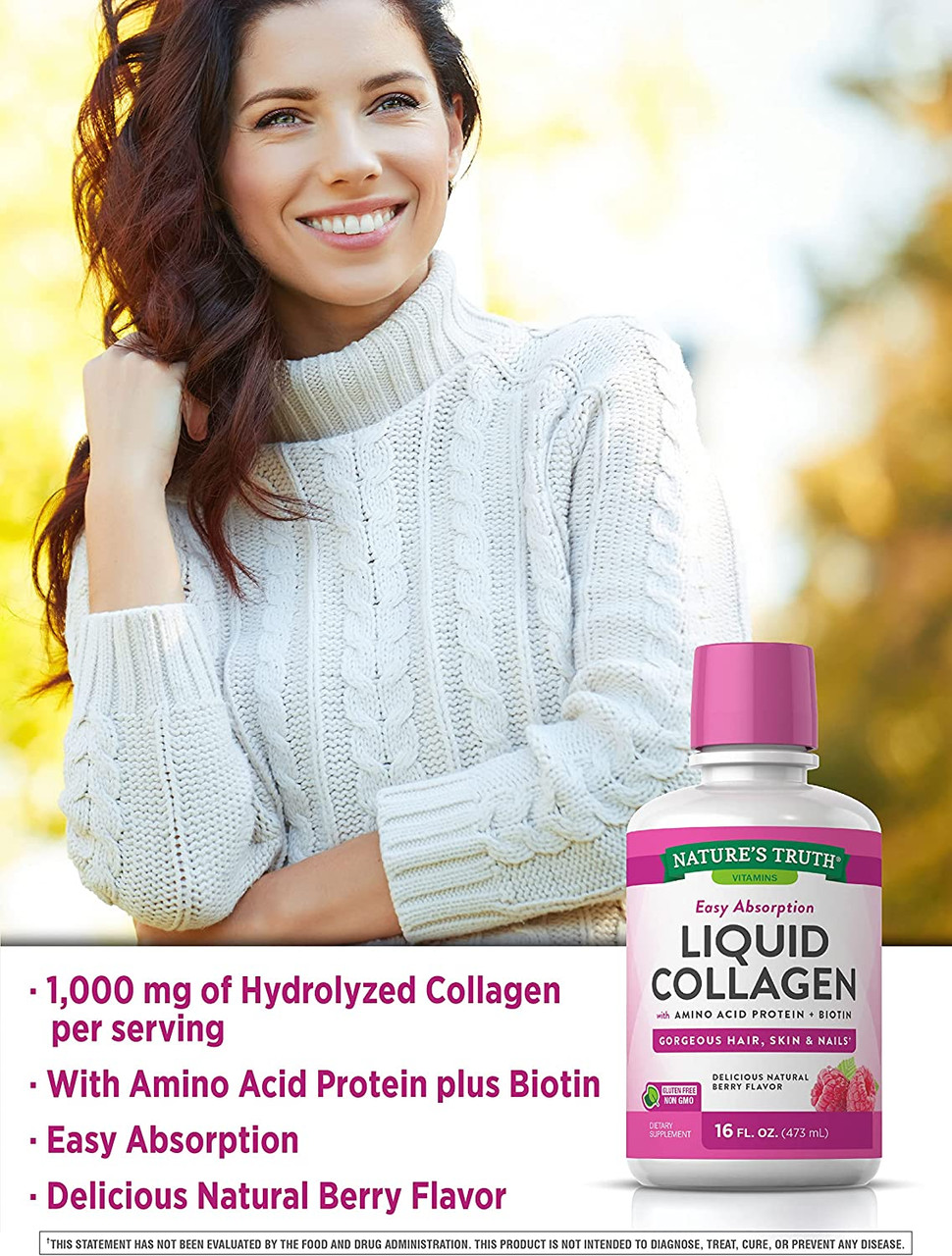 Nature's Truth Liquid Collagen 16 oz Non-GMO, Gluten Free Supplement ...