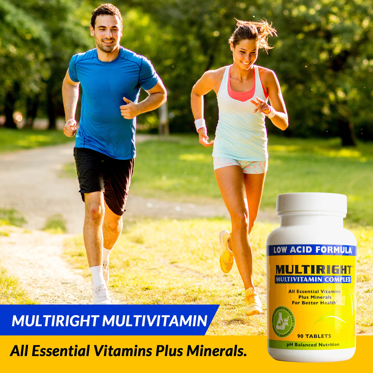 MultiRight Low Acid Multivitamin Complex Vitamins A, C, D3, E, K – 90 ...