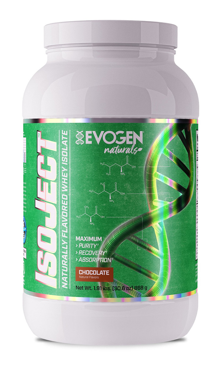 EVOGEN Naturals ISOJECT , Premium Whey Isolate w/Digestive Enzymes, 28 ...