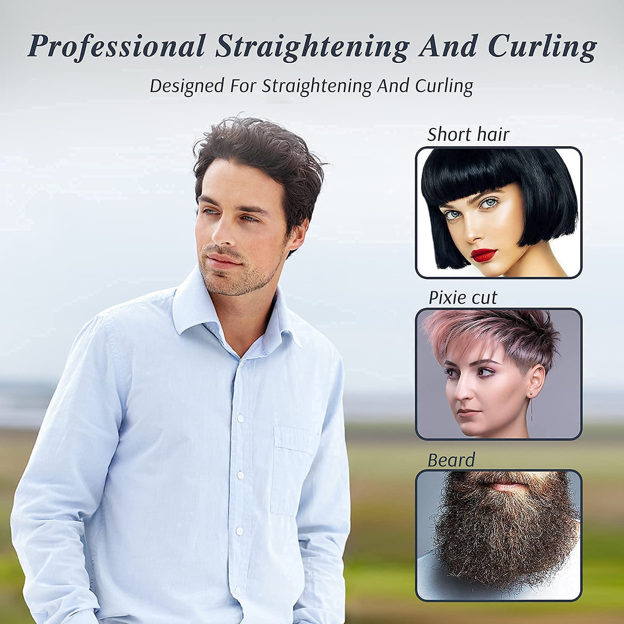 Pencil Flat Iron,Cordless 0.3-Inch Floating Plate for Short Hair and ...
