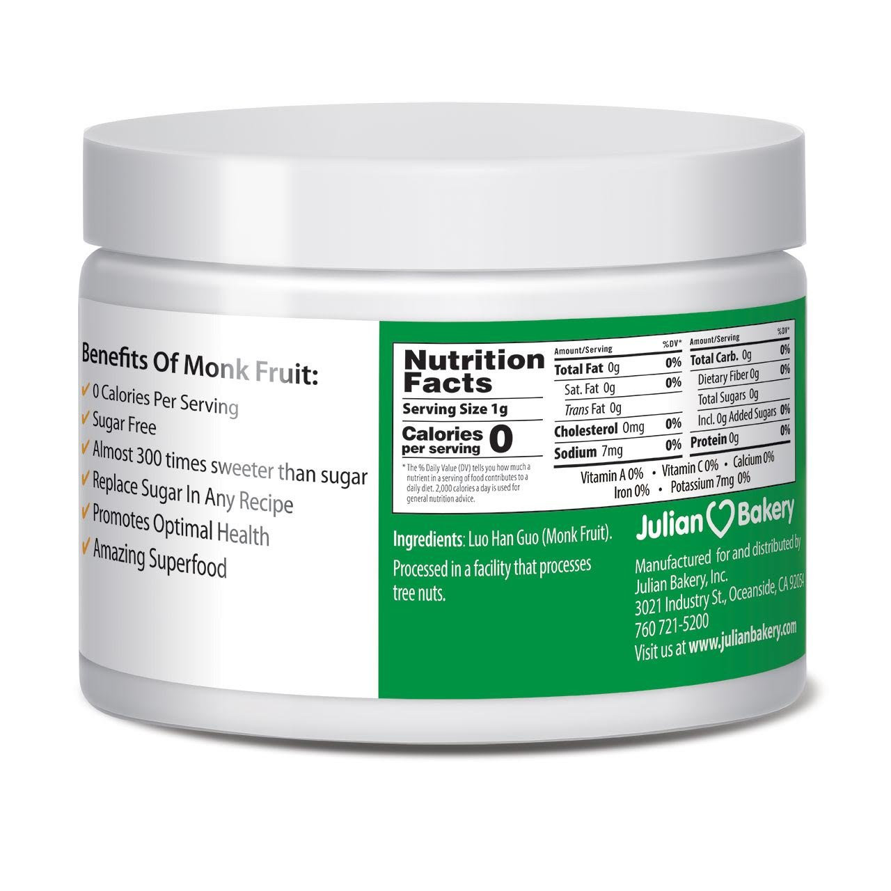 Julian Bakery Pure Monk | v25% Monk Fruit Extract | Sweetener | Sugar ...