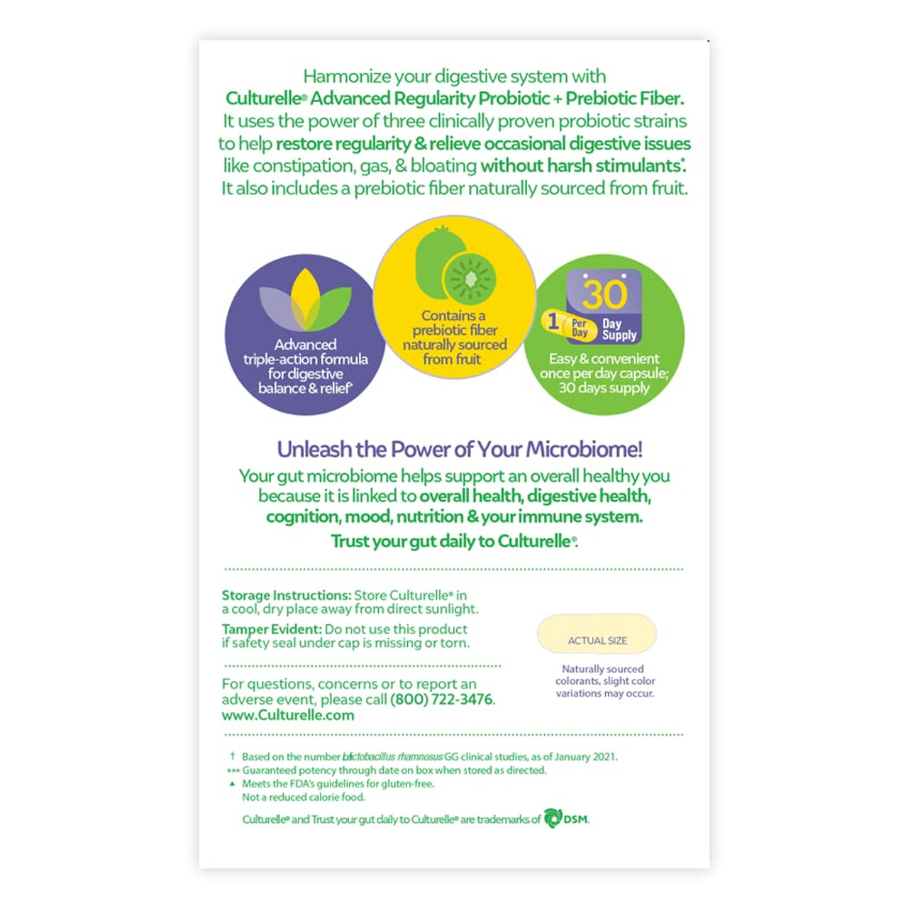 Culturelle Advanced Regularity Probiotic Prebiotic Fiber Helps Restore