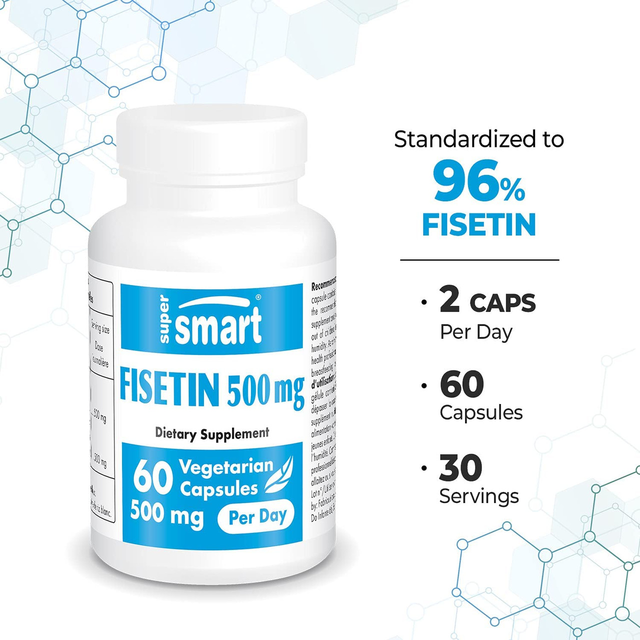 Supersmart Fisetin 500 mg Per Day Rhus Succedanea Extract Powerful 100 ...