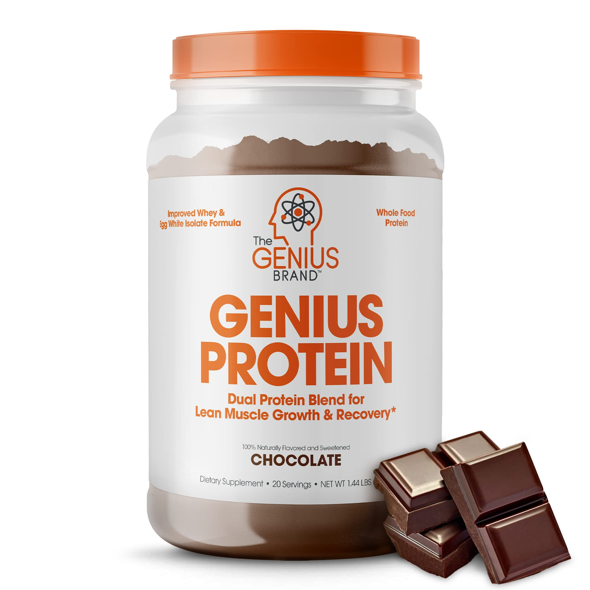 Genius Protein Powder, Vanilla - Dual Protein Blend with Improved Whey ...