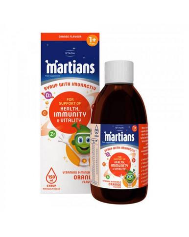 Martians Vitamins and Minerals Syrup with ImunActiv Orange 150 mL