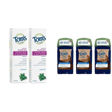 Tom's of Maine Fluoride-Free Antiplaque & Whitening Toothpaste with Tom ...