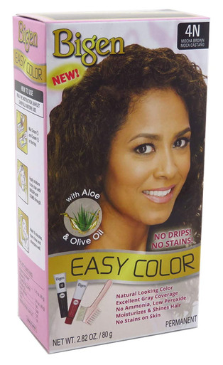 Bigen Easy Color Permanent Hair Dye with Aloe & Olive Oil, Mocha Brown ...