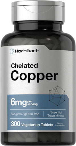 Chelated Copper Supplement 6mg | 300 Tablets | Essential Trace Mineral ...