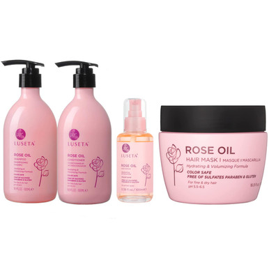Luseta Rose Oil Shampoo and Conditioner Set Hydrating Hair Oil Moisture ...