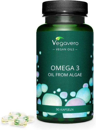 Vegan Omega 3 Vegavero® | Algae Oil with DHA & EPA | 90 Vegan Capsules ...