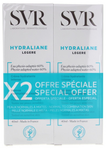 SVR Hydraliane Light Intense Moisturizing Cream 2 x 40ml
