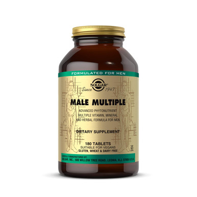 Solgar Male Multiple 180 Tablets - Multivitamin, Mineral & Herbal ...