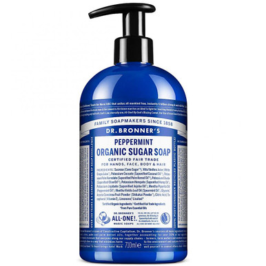 Dr Bronner's Magic Soaps 4-In-1 Sugar Peppermint Organic Pump Liquid ...